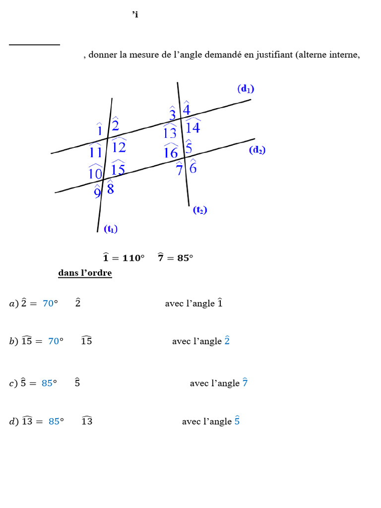 Évaluation des angles en 5ème | PDF | Angle | Fonction trigonométrique