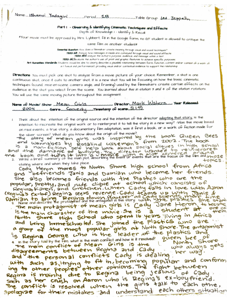 Film Critique Assignment | PDF