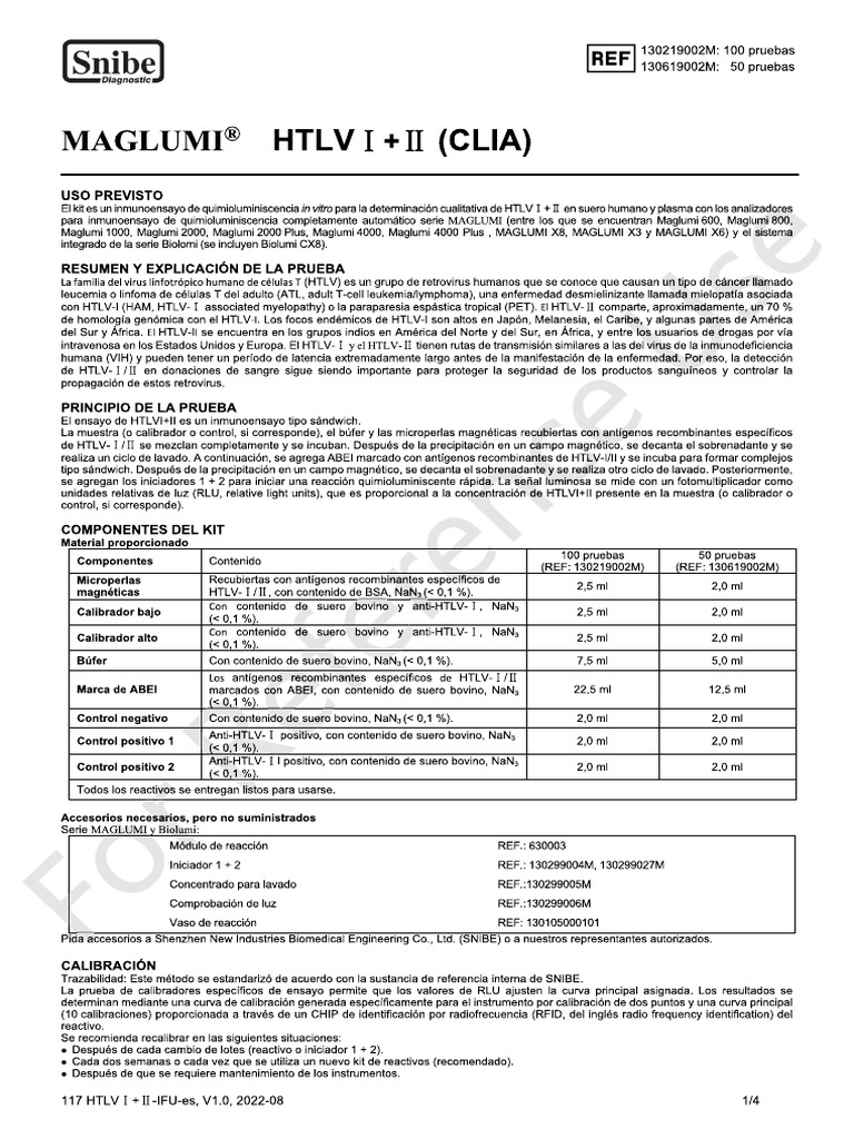 117 HTLV + - IFU-es-V1.0 | PDF