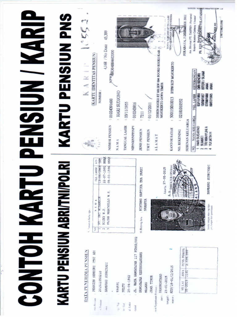 Karip Atau Kartu Pensiun 1 | PDF
