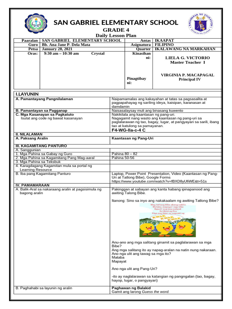 Filipino DLP For 2nd Grading COT 1 | PDF