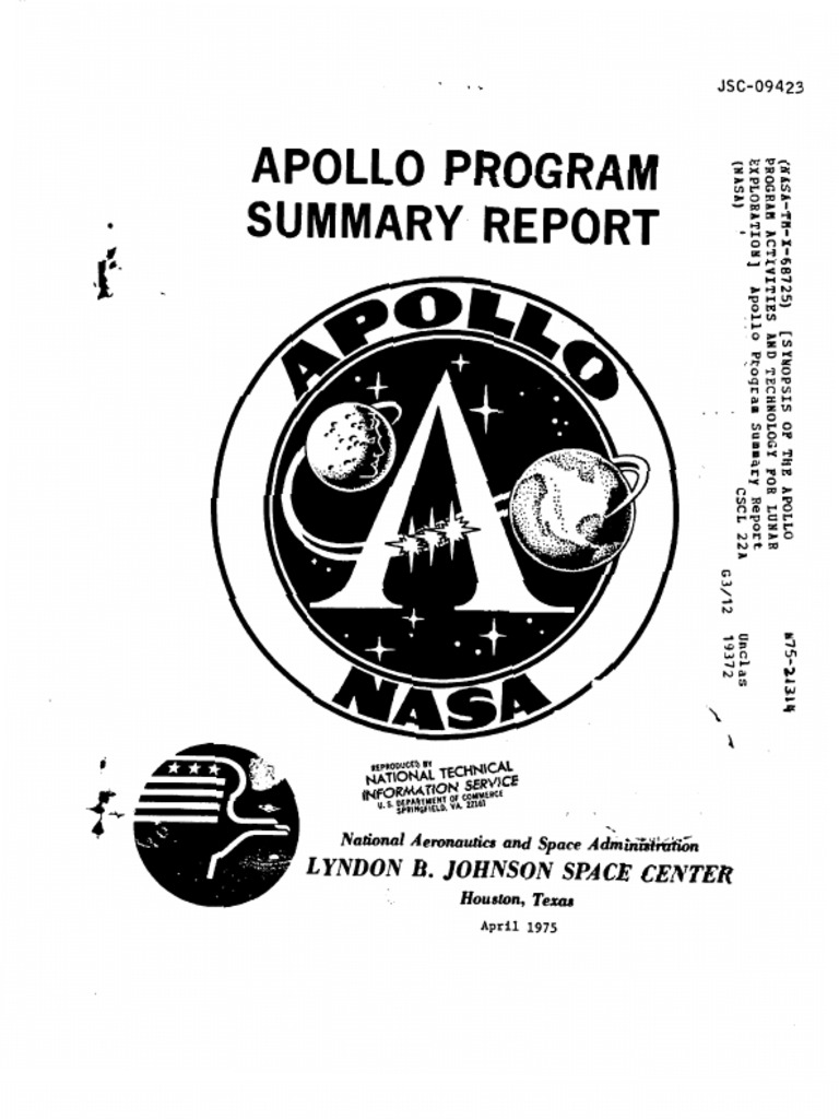 Apollo Program Summary Report (NASA JSC, 1975) | PDF | Apollo Program | Moon