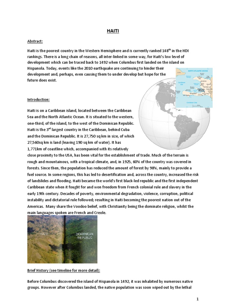 Haiti - Detailed A Level Geography Case Study | PDF | Haiti | Earthquakes