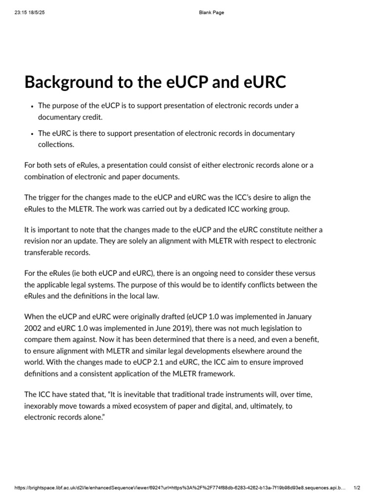 1.2.1 Background To The EUCP and EURC | PDF