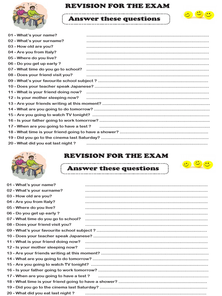 Revision For The Exam - Questions | PDF | Tests | Qualifications
