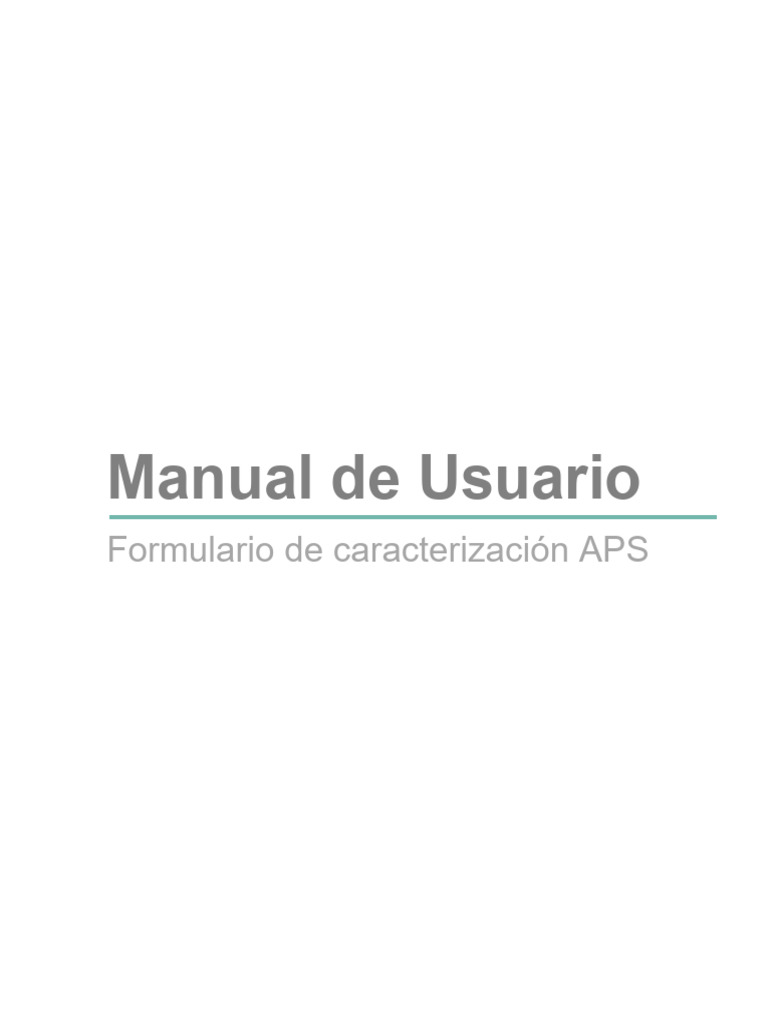 Manual de Usuario Formulario de Caracterización APS - Survey123 - V1.1 | PDF | Aplicación movil ...