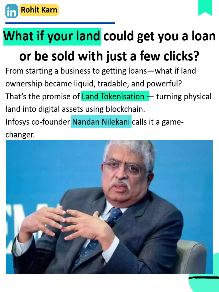 Nandan Nilekani on Land Tokenization in India | PDF