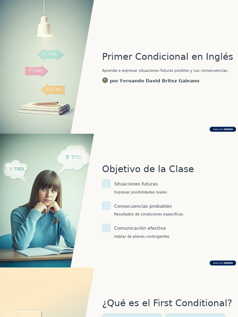 Primer Condicional en Ingles | PDF | Lingüística | Gramática