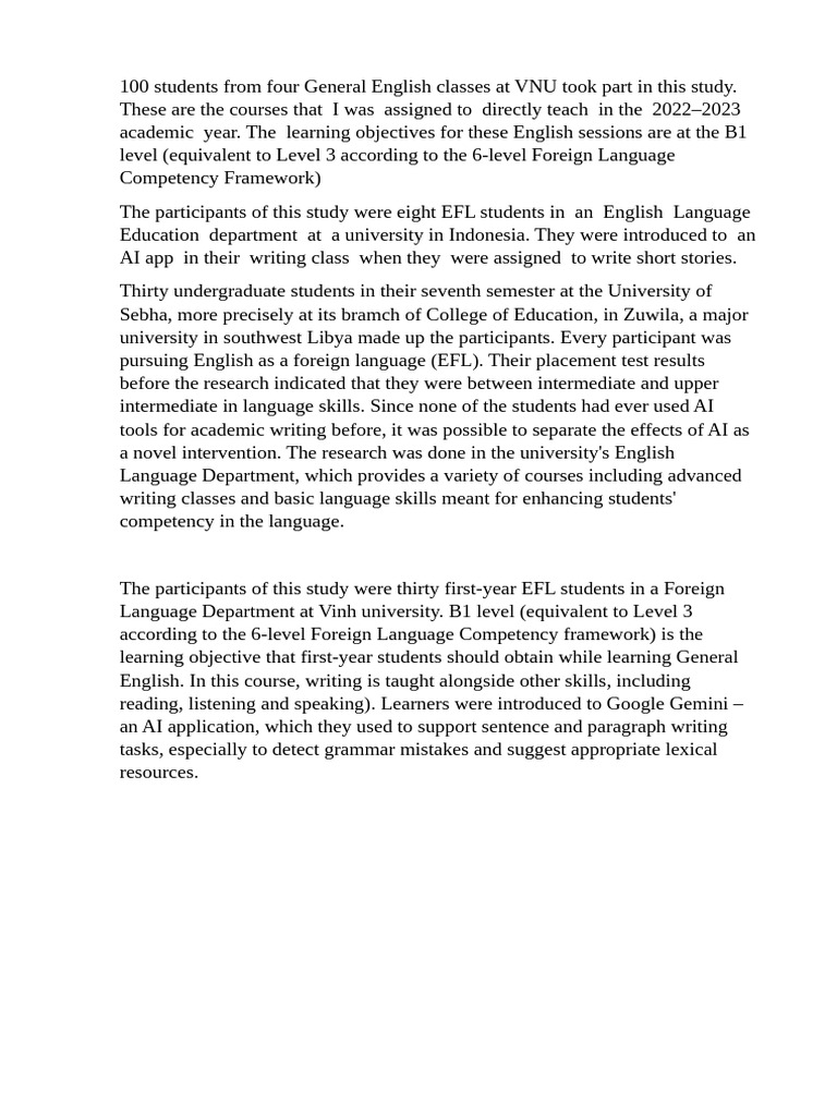 AI in EFL Writing Classes: A Study | PDF