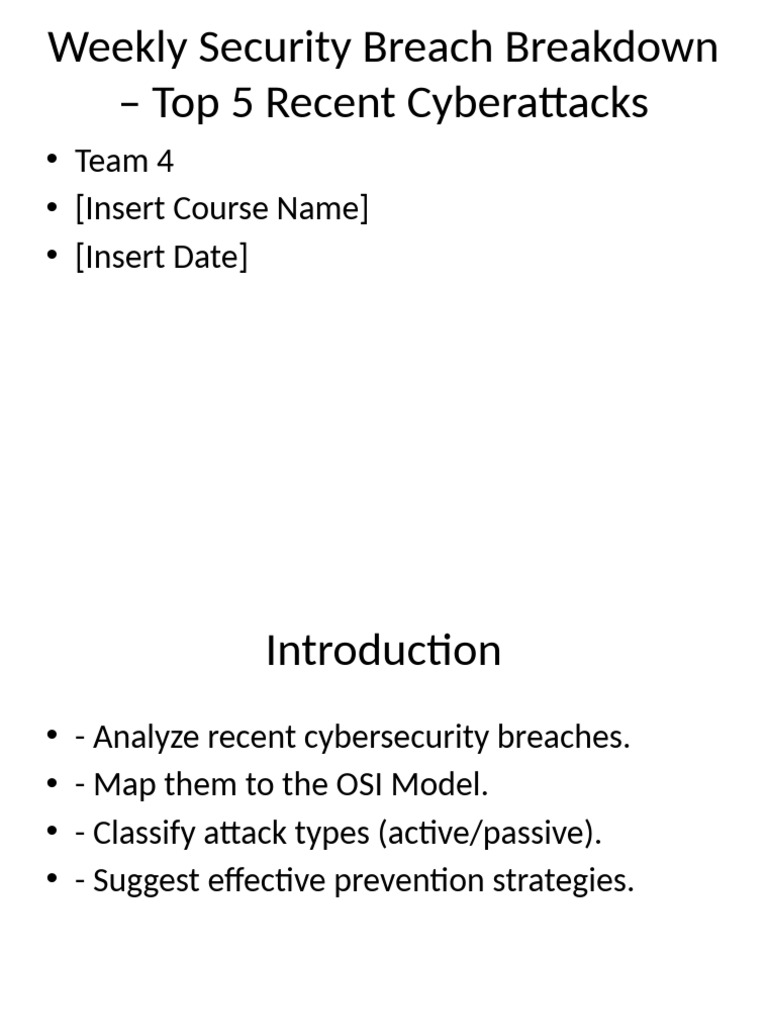 Weekly Security Breach Breakdown Team4 | PDF | Security | Computer Security