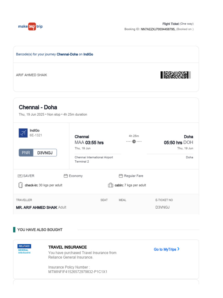 Flight Nn7aezxj70034458795 | PDF | Travel Visa