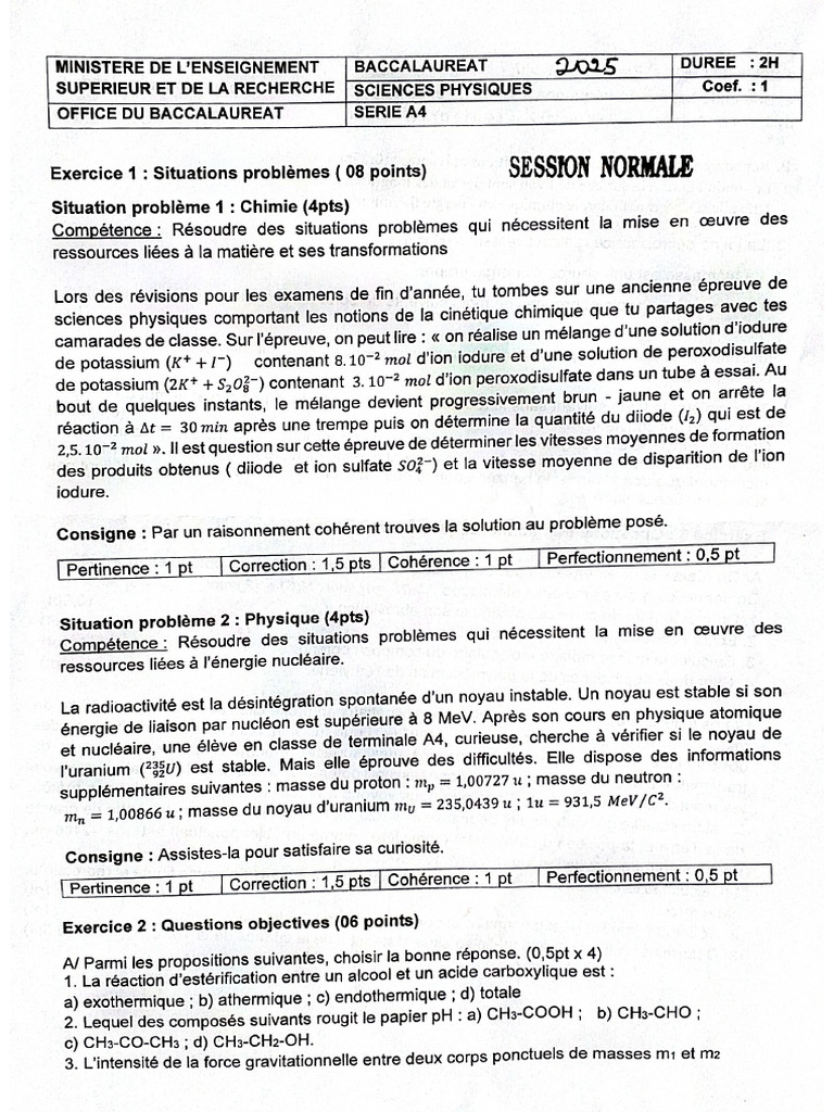 Bac Ii 2025 PCT A4 | PDF