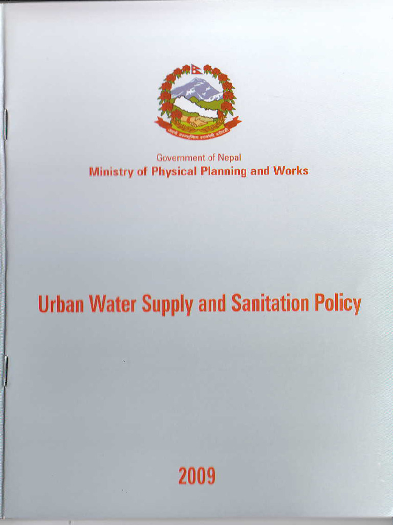 Urban Water Supply and Sanitation Policy 2009 | PDF