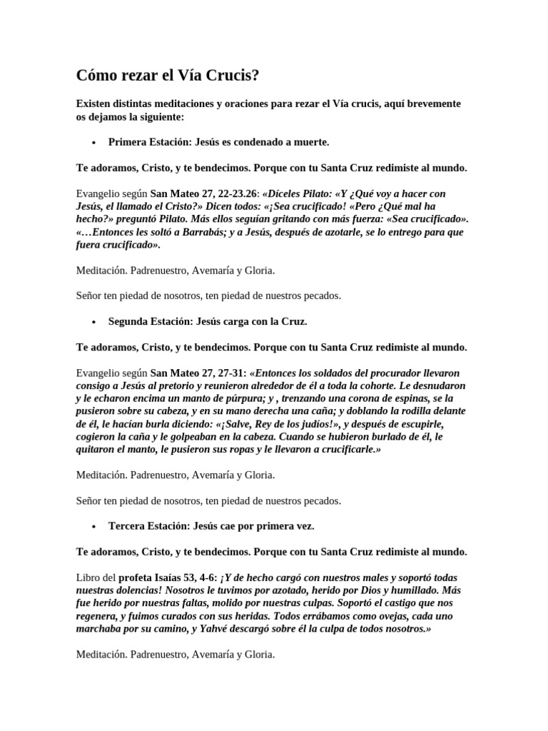 Cómo Rezar El Vía Crucis | PDF | Jesús | orador del Señor