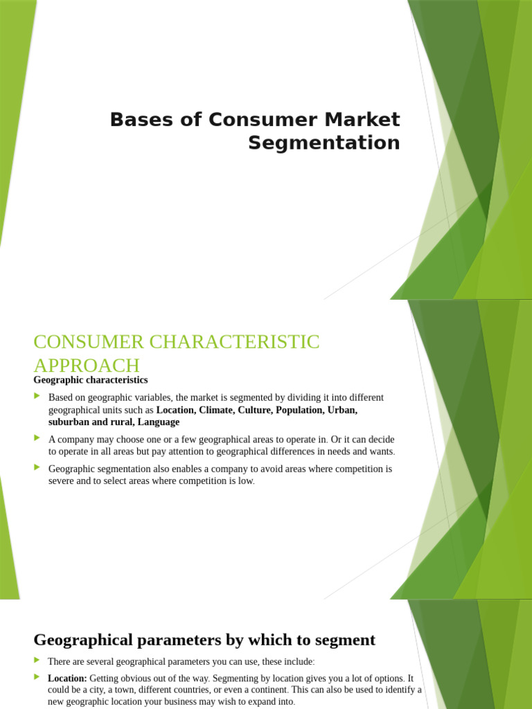 Bases of Consumer Market Segmentation | PDF | Market Segmentation | Brand