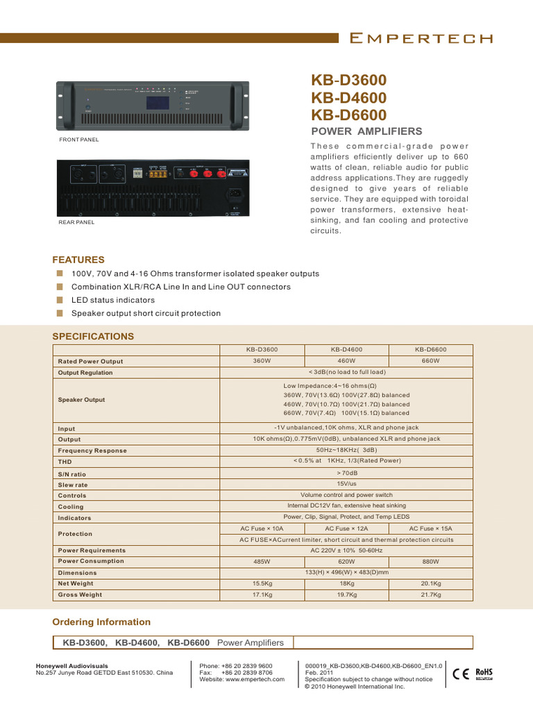 Commercial Power Amplifiers Overview | PDF | Amplifier | Loudspeaker