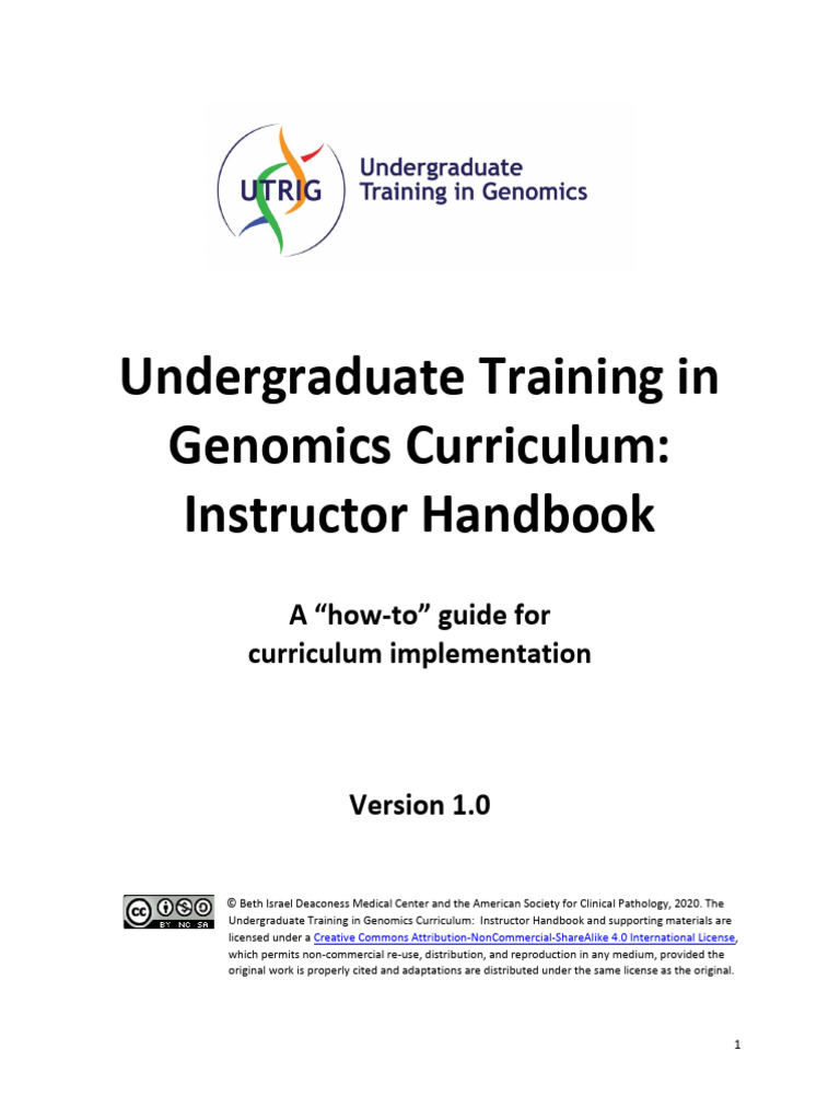 UTRIG Instructor Handbook v1.0 | PDF | Cancer | Biomarker