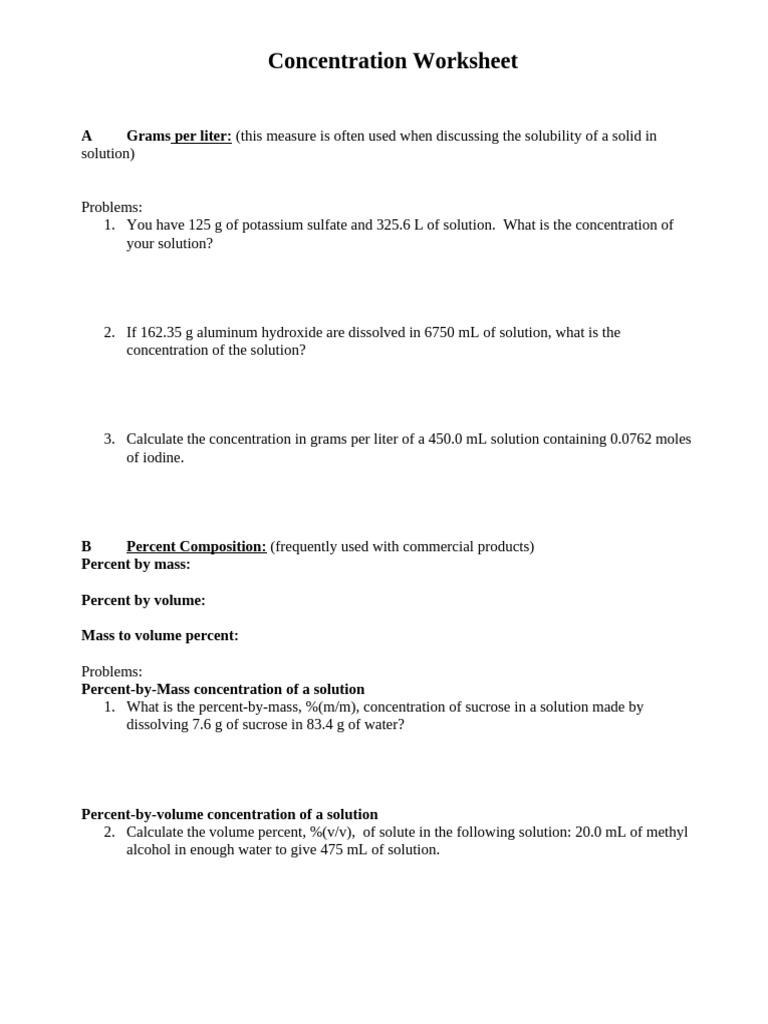 Concentration Problems | PDF