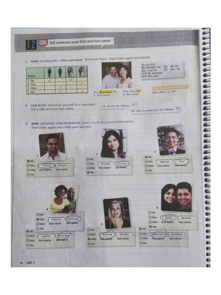 Unit2-Lesson2 and Workbook Lessson2 | PDF