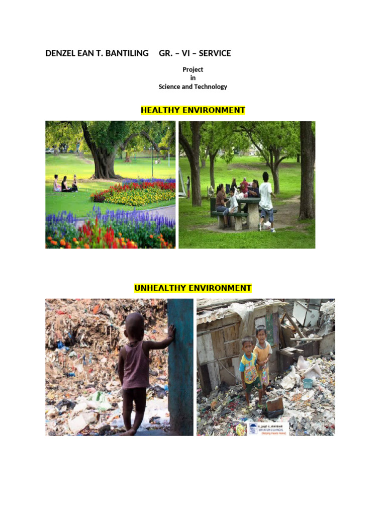 Healthy vs Unhealthy Environments | PDF
