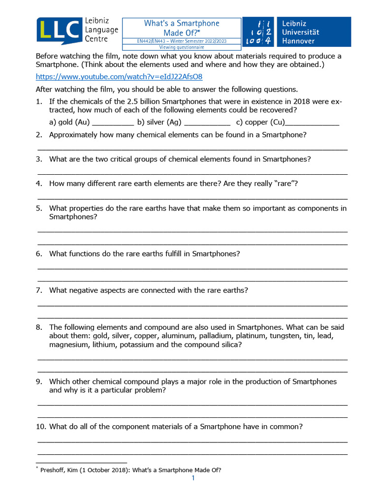 Whats A Smartphone Made of | PDF | Silver | Chemical Elements