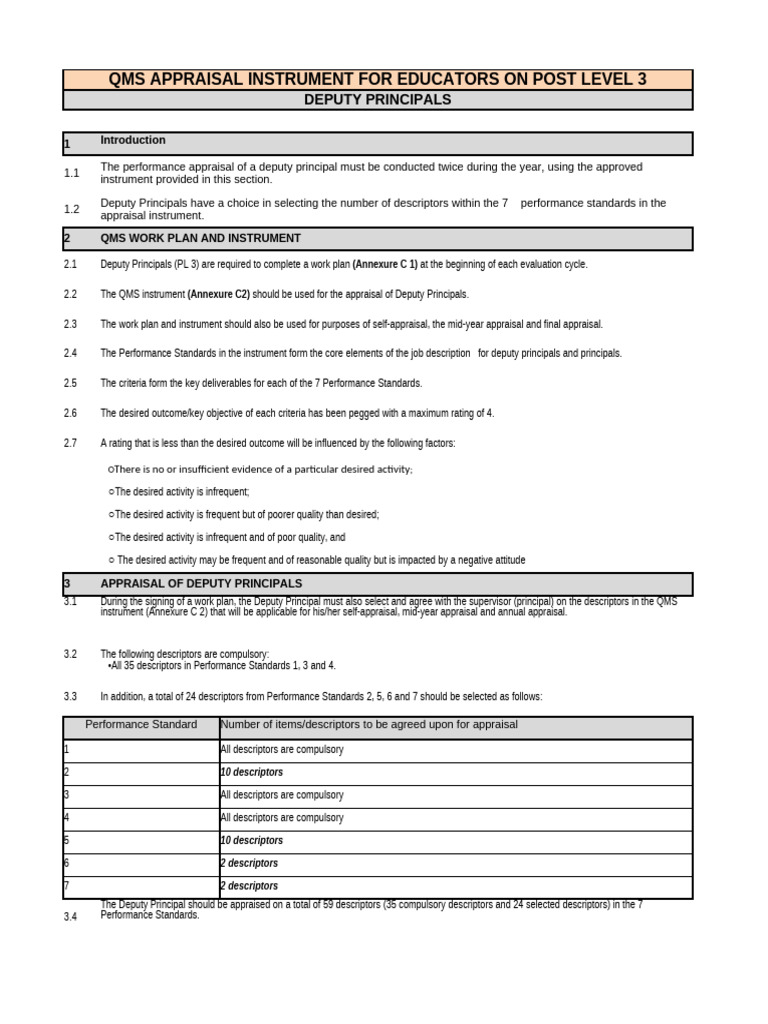PL3 QMS Appraisal WorkPlan | PDF | Performance Appraisal | Teachers
