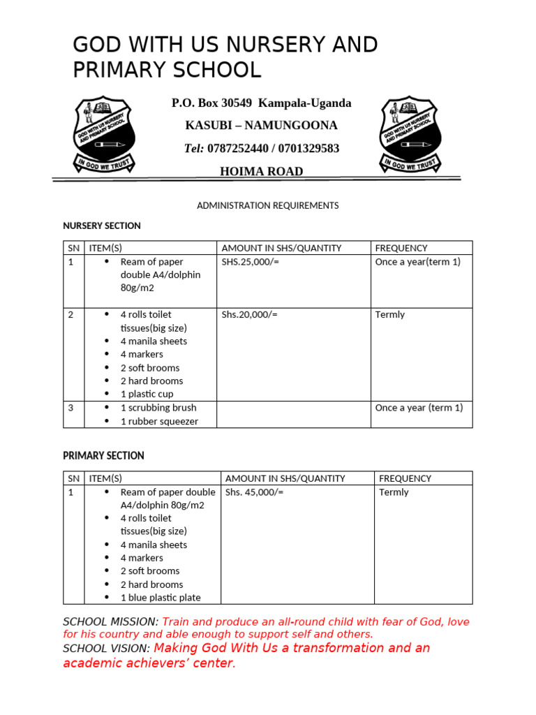 Administration Requirements | PDF
