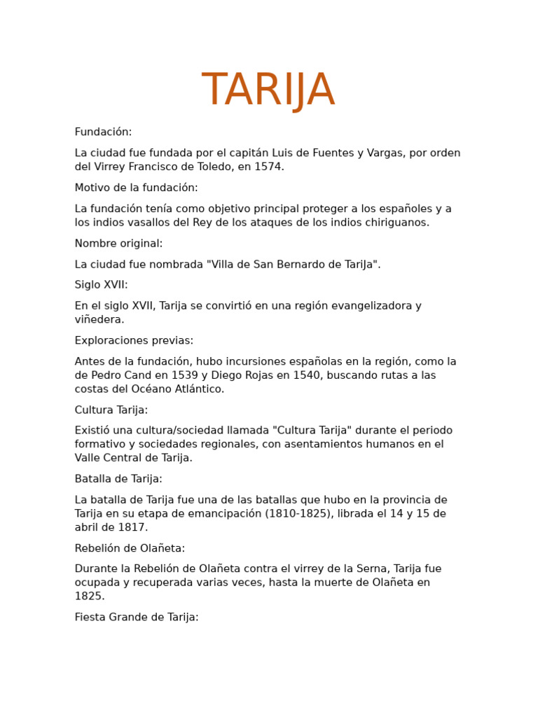 TARIJA | PDF | Alimentos