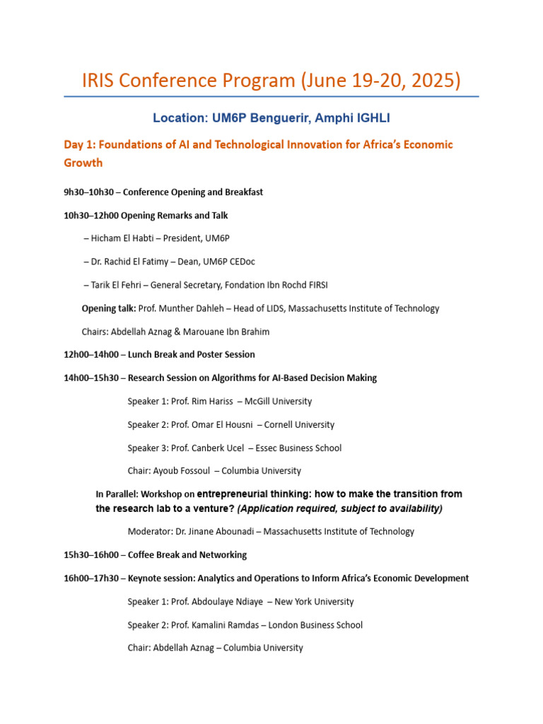 Final Program IRIS Conference | PDF