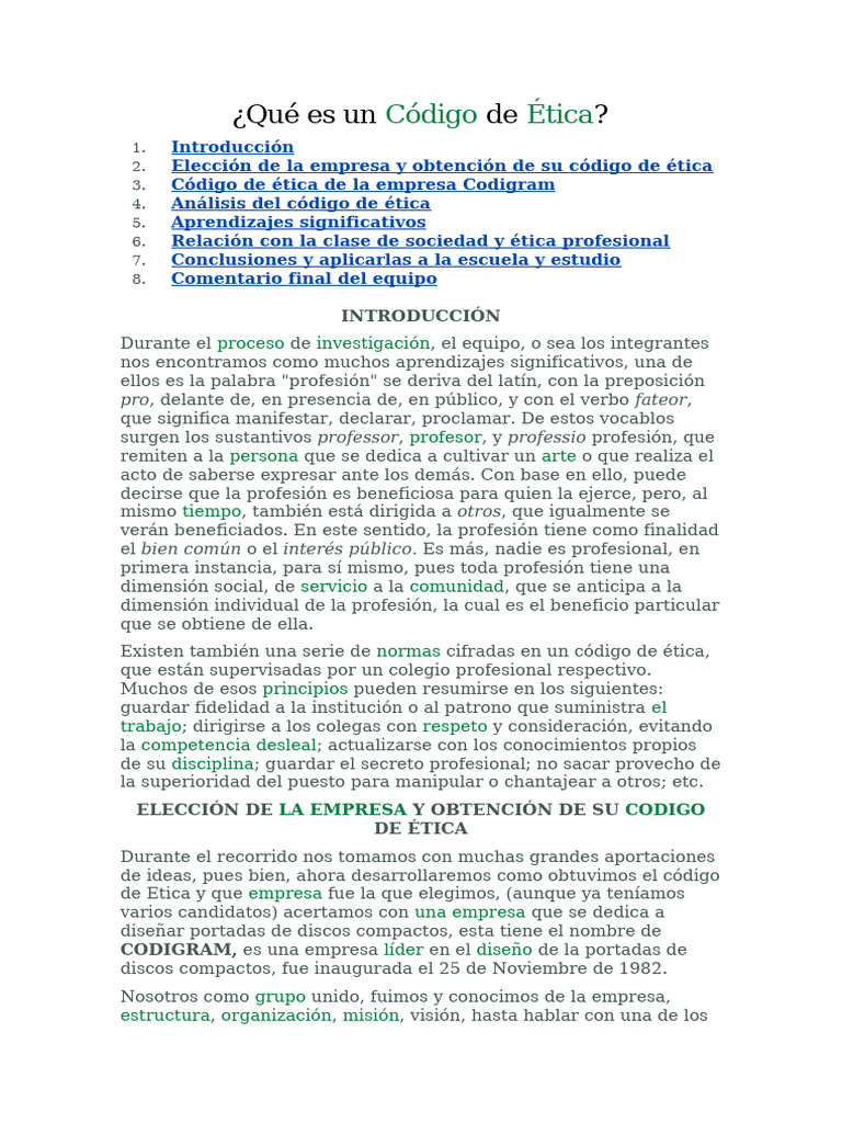 Qué Es Un Código de Ética | PDF | Moralidad | Sociedad