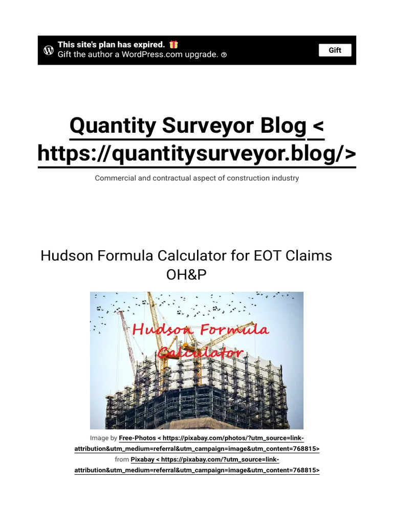 Hudson Formula Calculator For EOT Claims OH&P - 2 S | PDF | Financial ...
