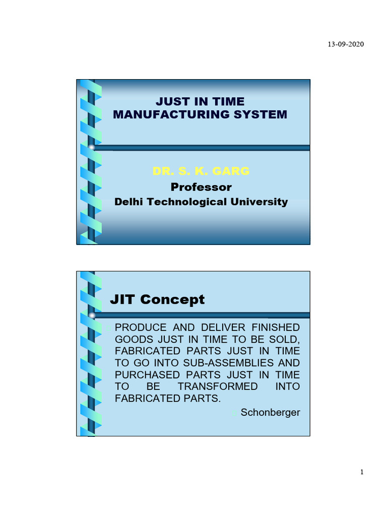 Just In Time Manufacturing Overview | PDF | Lean Manufacturing | Inventory