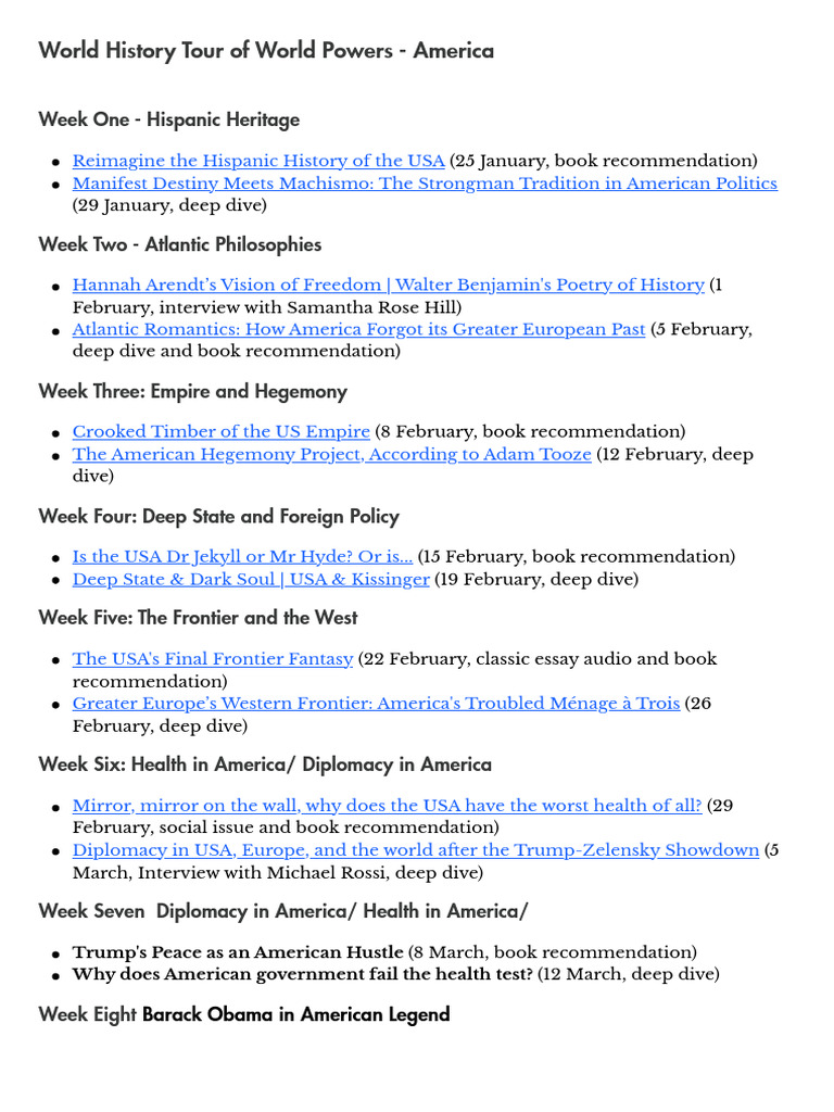World History Tour of World Powers America | PDF