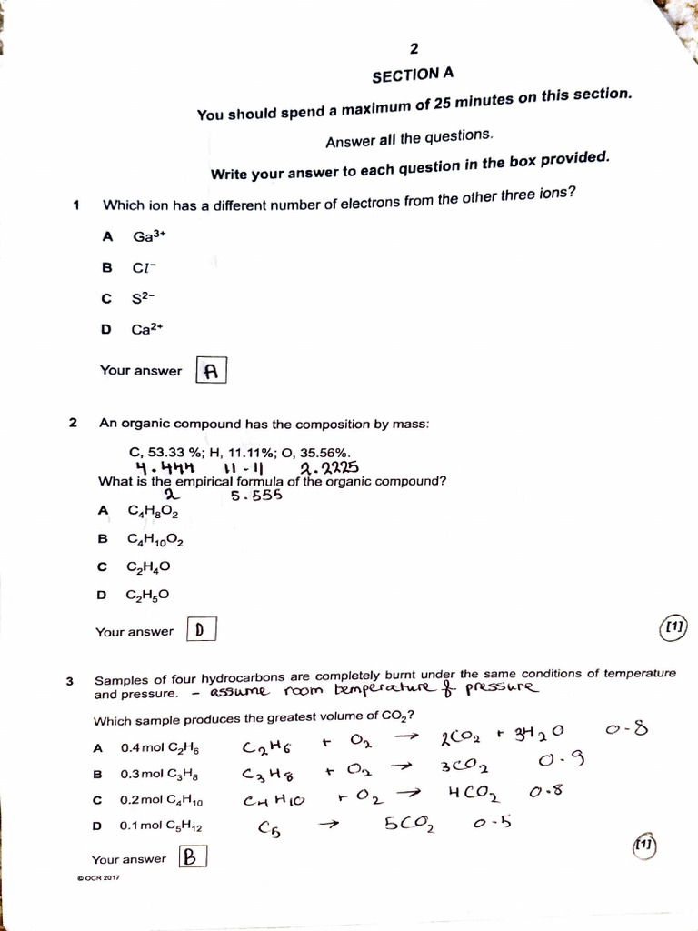 As Chemistry Breadth 2017 Paper | PDF | Chlorine | Chemistry
