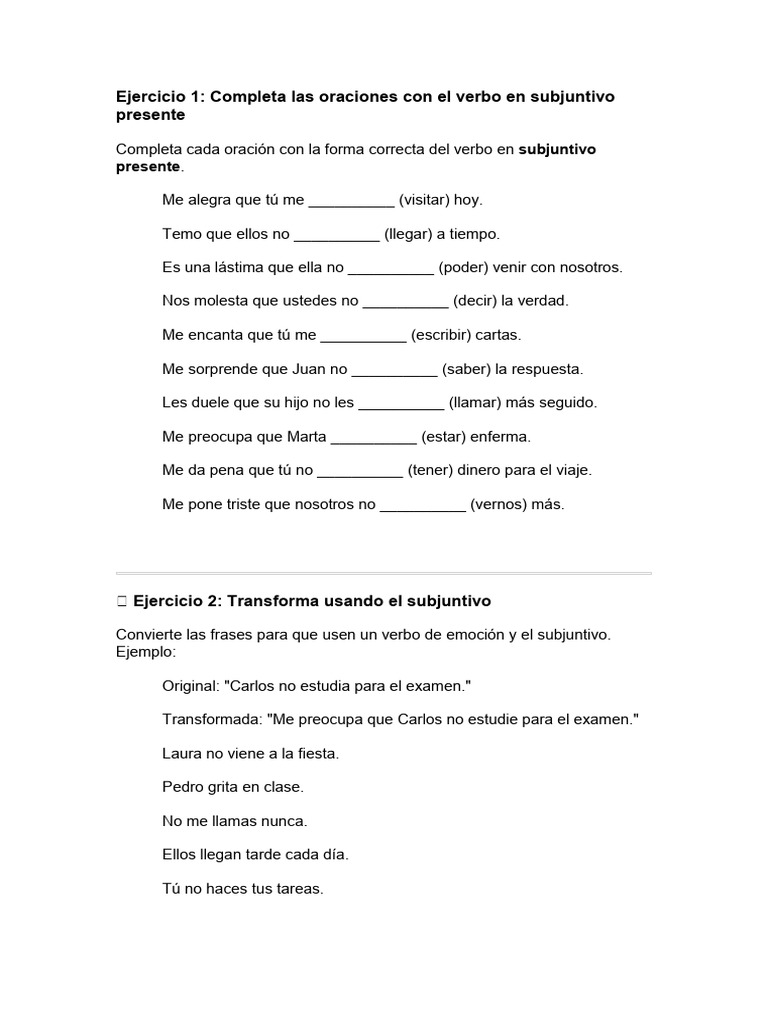 Subjuntivo Emocion | PDF