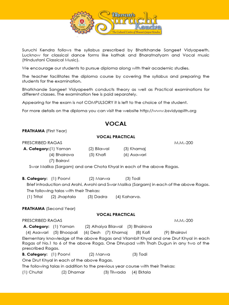 Vocal Syllabus | PDF | Classical And Art Music Traditions | Musicology