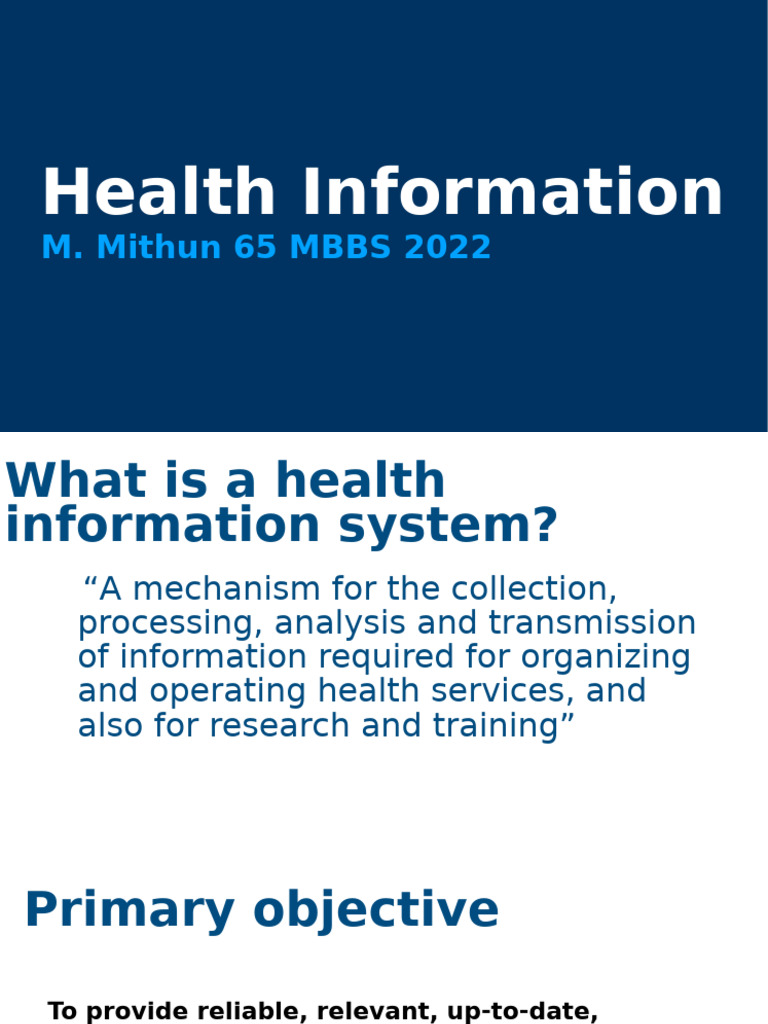 Health Information Mithun M 65 | PDF | Survey Methodology | Health Sciences