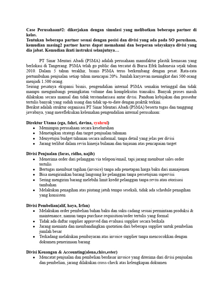 Case #4 - Analisis SPI Dan Audit Scope | PDF