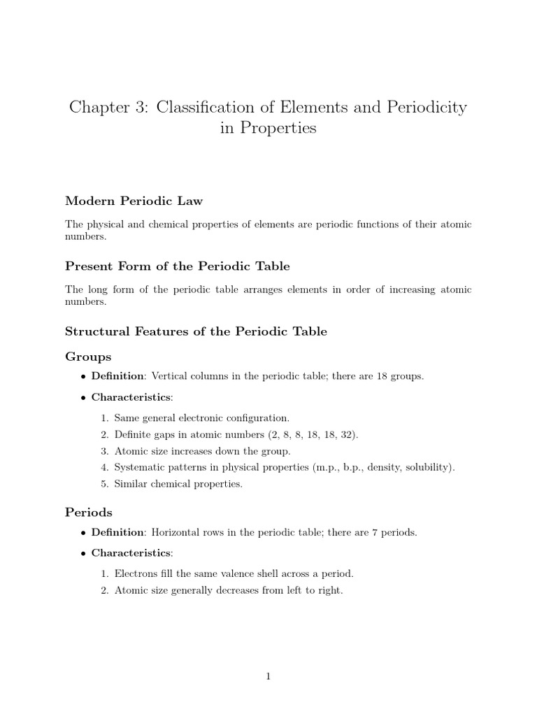 Periodic Classification of Elements | PDF | Periodic Table | Ion