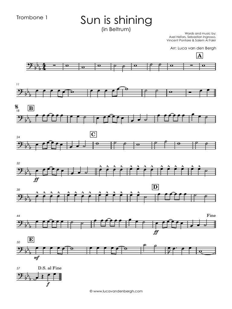 Sun Is Shining - Trombone 1 | PDF
