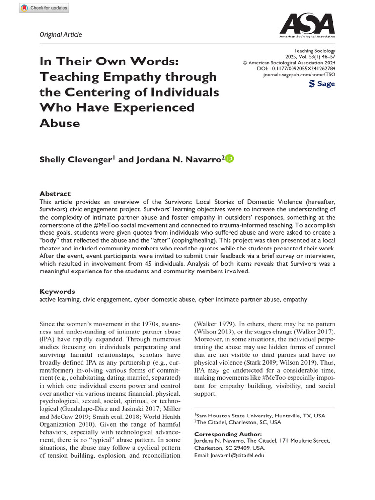 empathy | PDF | Domestic Violence | Empathy