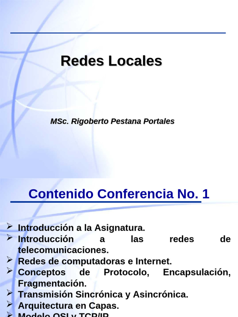 Conferencia - 1 - Introducción A Las Redes de Computadoras | PDF | Red de computadoras ...
