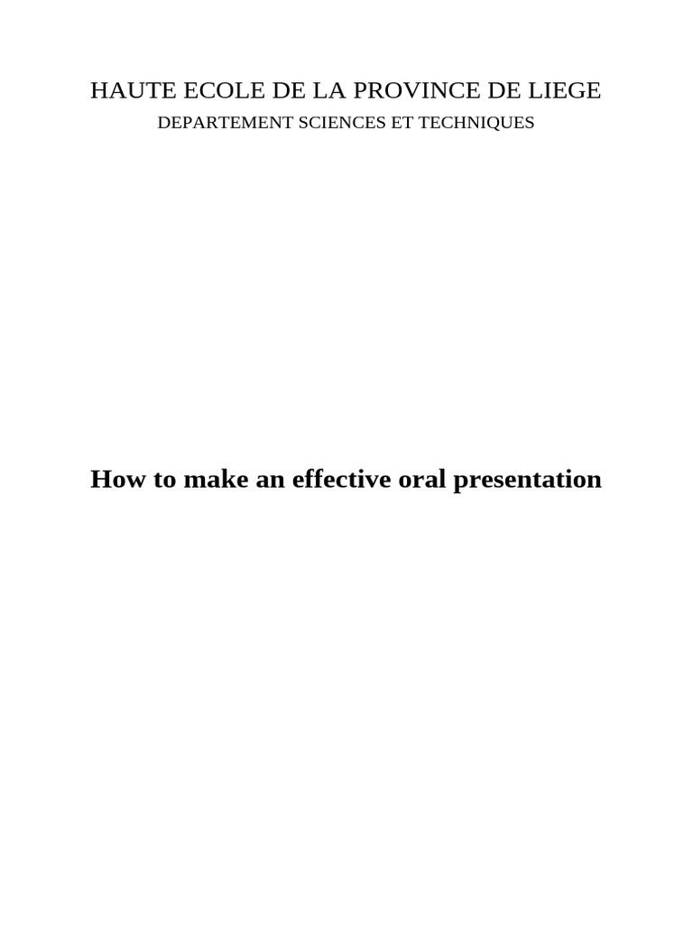 How To Make An Effective Oral Presentation | PDF