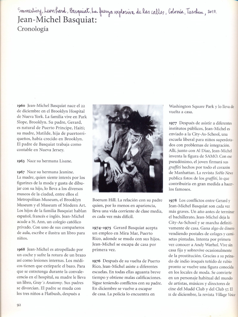 Basquiat, Emmerling, Bio | PDF