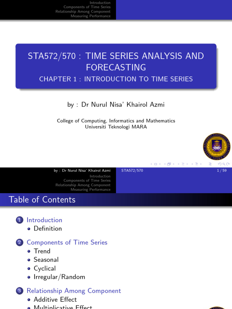 Time Series Analysis Overview | PDF | Time Series | Statistics
