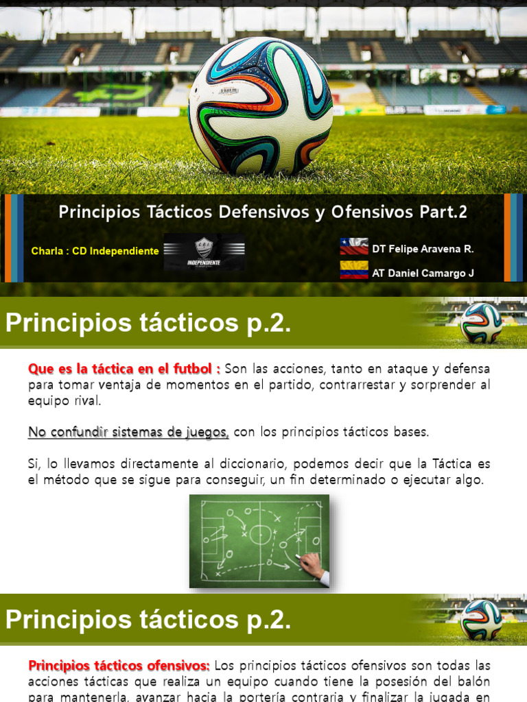 Principios Tácticos Ofensivos | PDF | Asociación de Futbol | Defensor (Asociación de Fútbol)