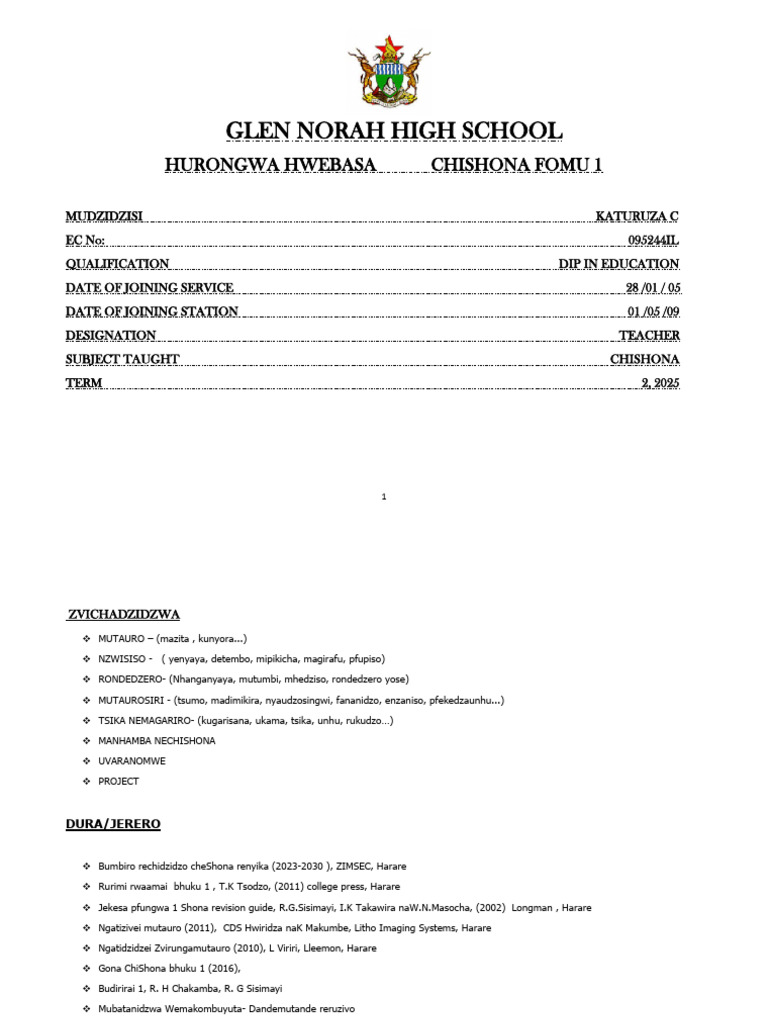 Chishona Curriculum Guide for Teachers | PDF | Languages Of Africa ...