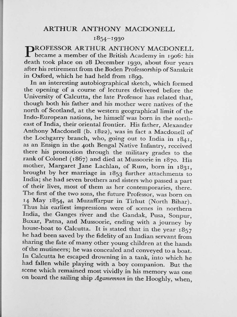 Arthur Anthony Macdonell (1854-1930) | PDF