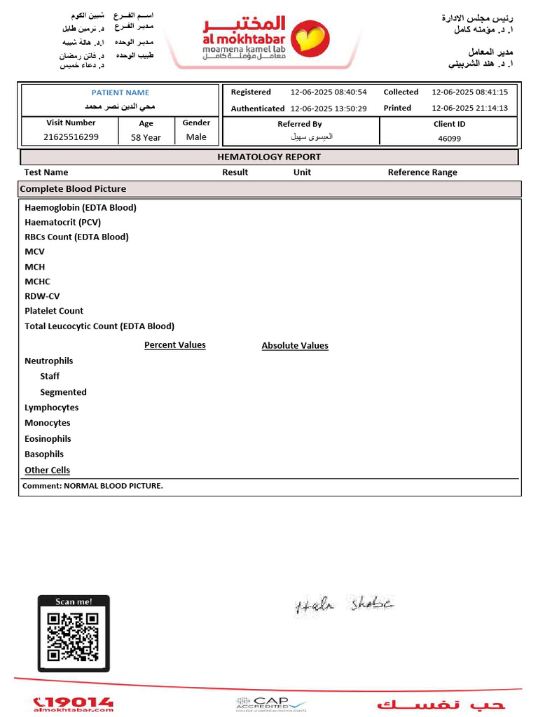 Complete Blood Picture Report | PDF | Cholesterol | High Density ...