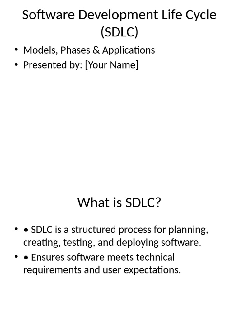 SDLC Presentation With Diagrams | PDF | Software Development Process ...